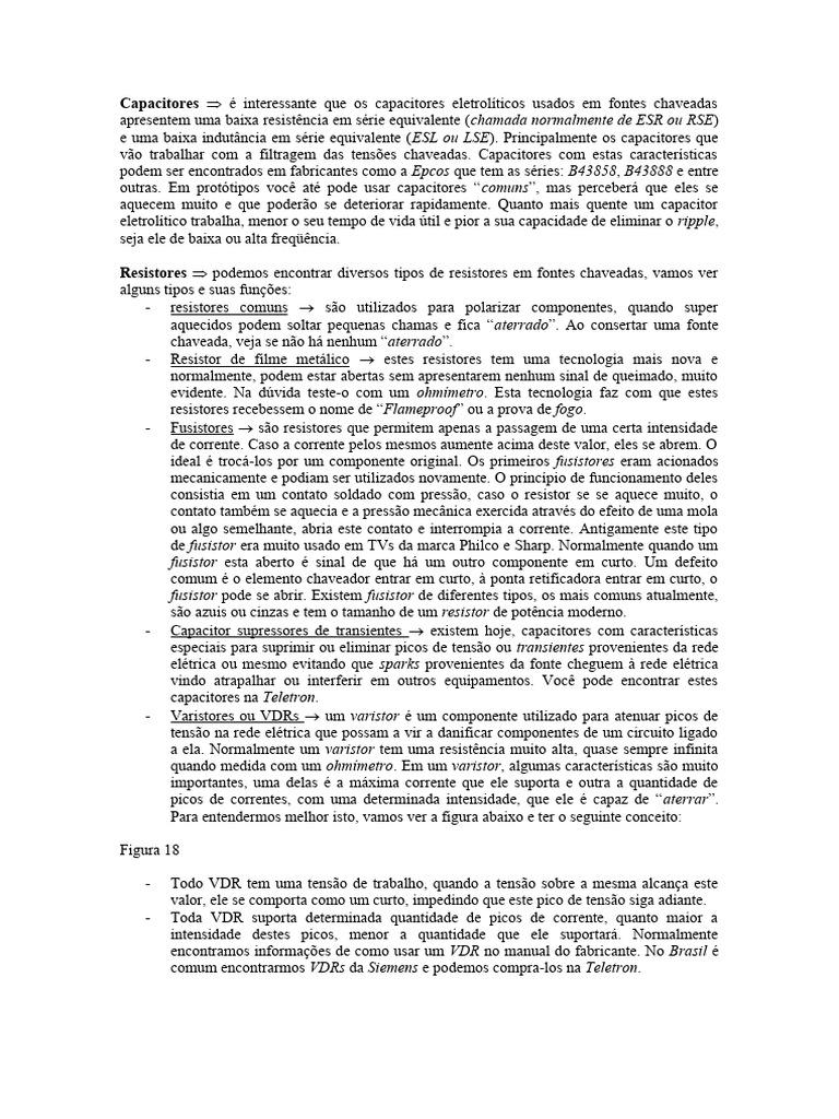 Componentes de Fontes Chaveadas: Capacitores e Resistores | PDF ...