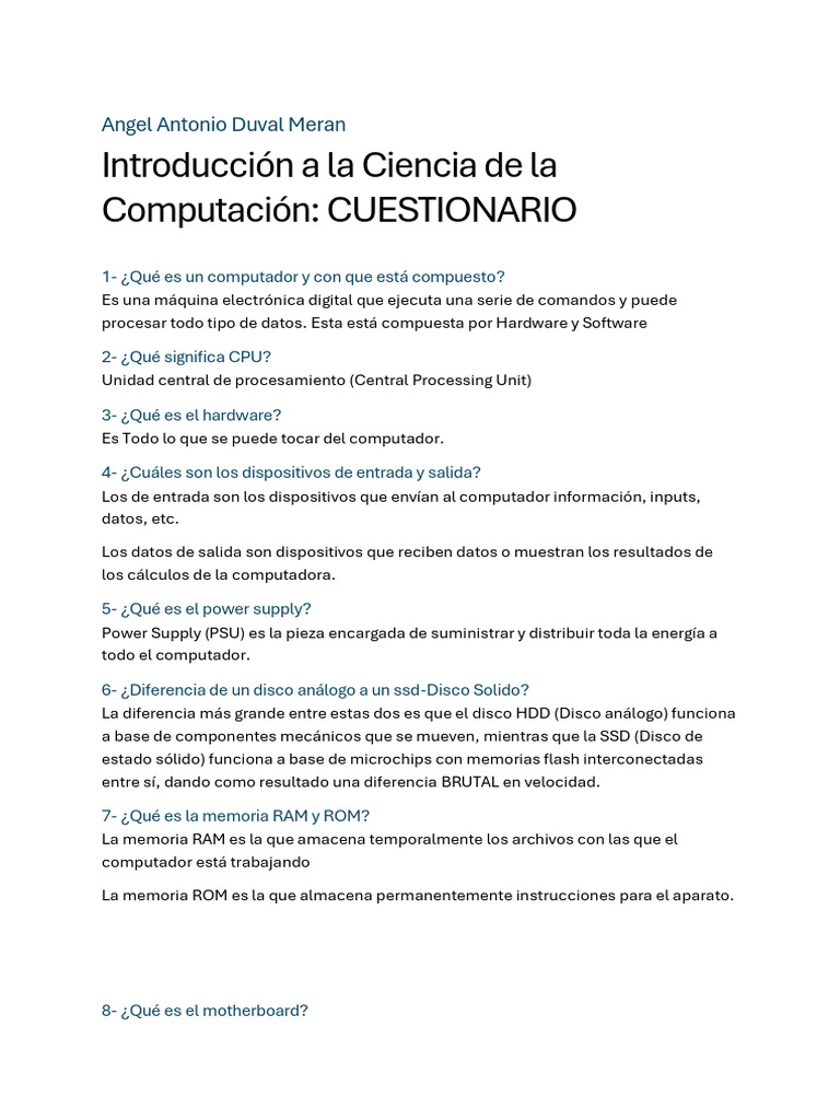 Introducción a Las Ciencias de La Computación- Angel Duval | PDF ...