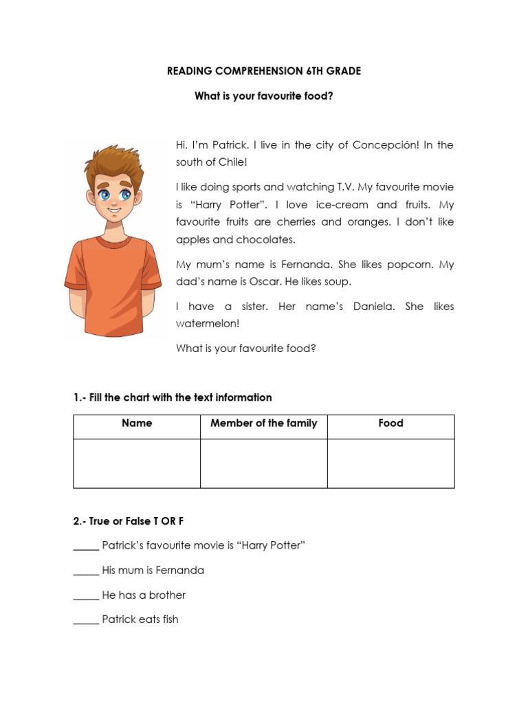 Reading Comprehension 5TH Grade | PDF