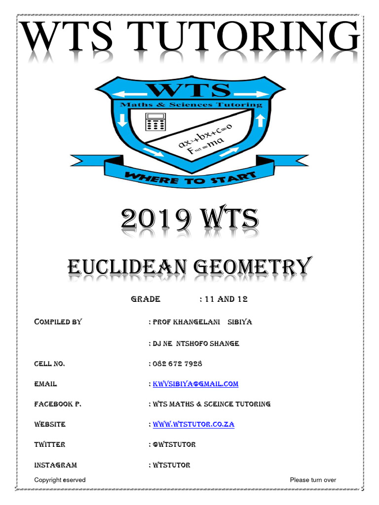 2019 Wts 12 Euclidean Geometry | PDF | Angle | Geometry