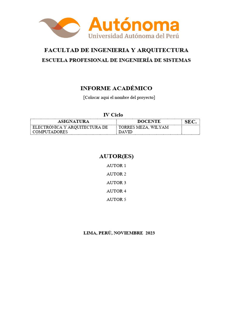 Informe Proyecto Final Electronica | PDF | Algoritmos | Ingeniería