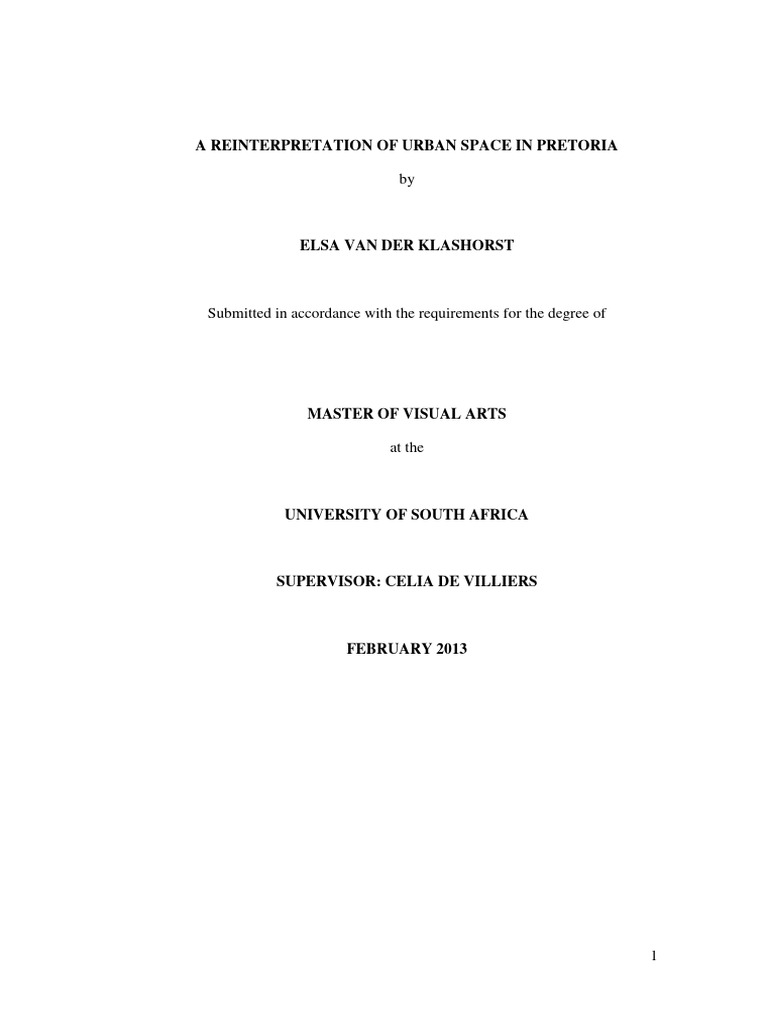 Dissertation - Van Der Klashorst - e | PDF | Experience | Space