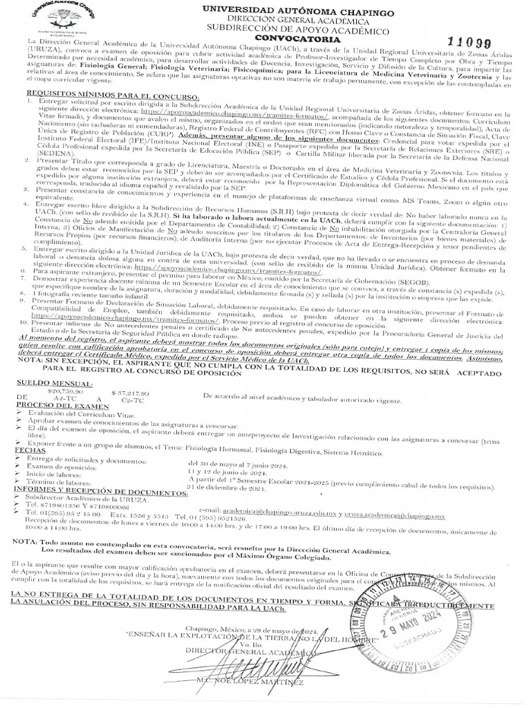 Uach - 2024 - Convocatoria | PDF