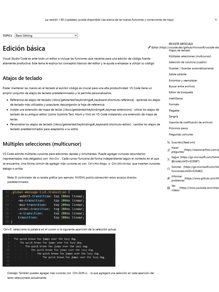 Guía de Edición en VS Code | PDF | Informática | Software