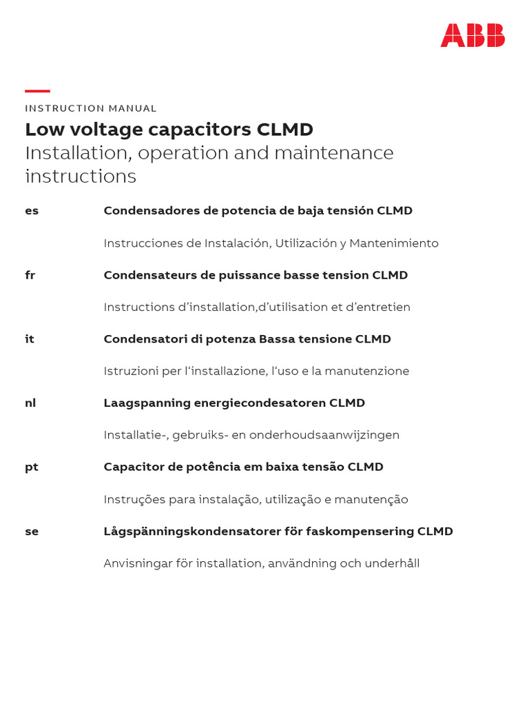 CAPACITOR MAINTENANCE MANUAL | PDF | Capacitor | Screw