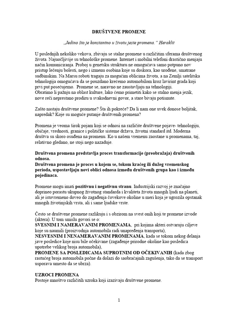 Društvene Promene | PDF