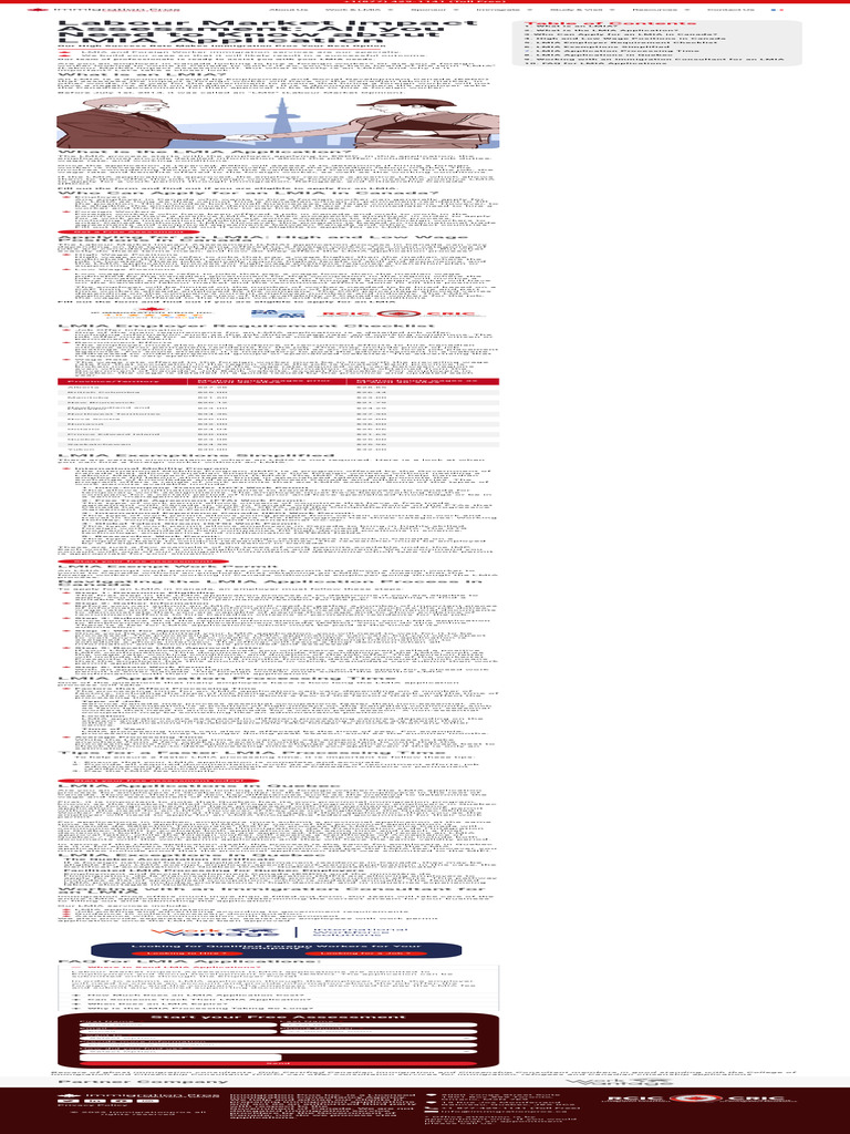 LMIA Application Process - Requirements, Exceptions - Immigration Pros | PDF | Employment ...