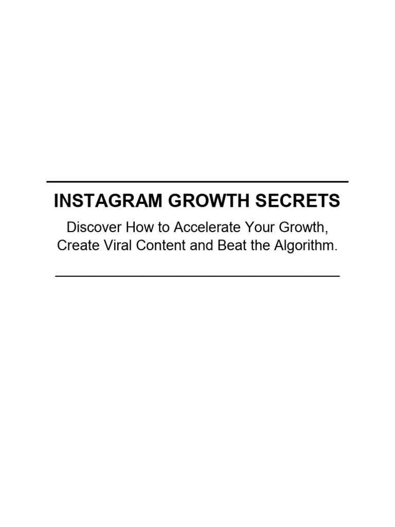 Instagram Growth Secrets | PDF | Logos | Brand