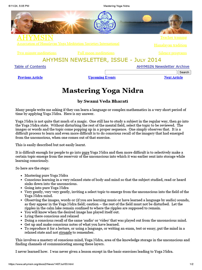 Mastering Yoga Nidra | PDF | Yoga | Meditation