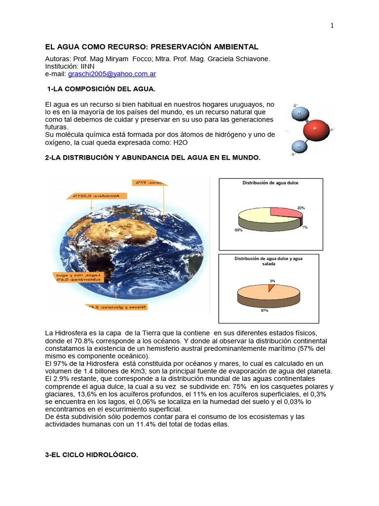 El Agua Como Recurso. Preservaci N Ambiental | PDF | Agua | Agua ...