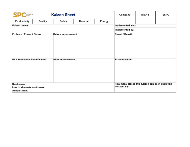 Formato-Kaizen-Sheet-SPC-Consulting-Group-www.spcgroup.com_.mx_ | PDF