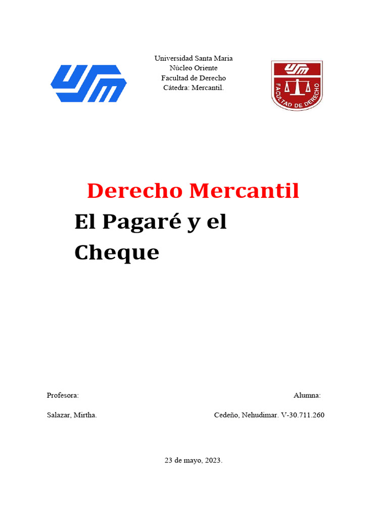 El Pagare y El Cheque | PDF | Cheque | Pagaré