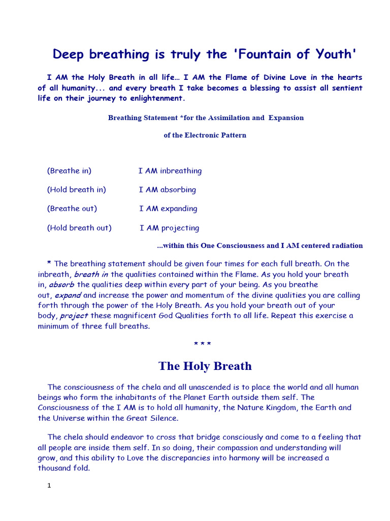 The Holy Breath | PDF | Feeling | Breathing