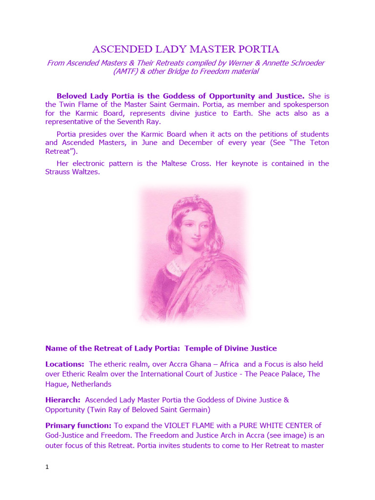 Lady Portia: Goddess of Justice | PDF | Ascended Master | Karma