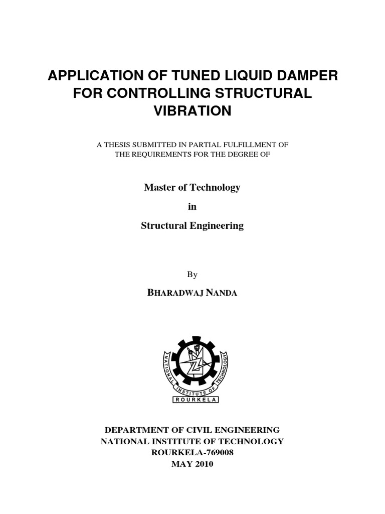 Application of Tuned Liquid Damper For Controlling Structural Vibration | PDF | Damping | Resonance