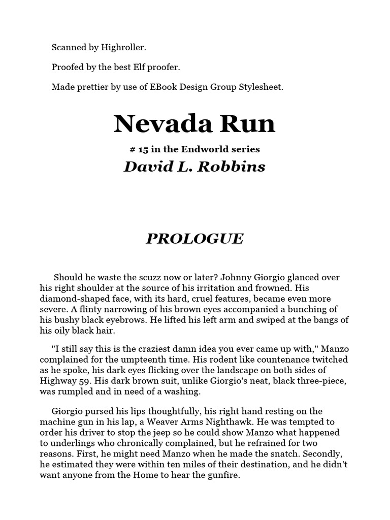 David L Robbins Endworld 15 Nevade Run | PDF | Candy