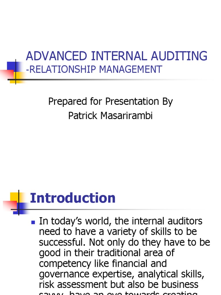 Relationship Managenment in Internal Auditing | PDF | Internal Audit ...