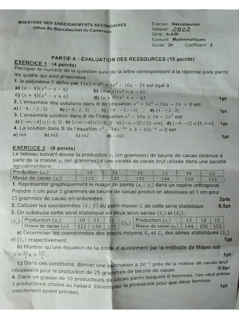 Bac A4 Session 2022 | PDF