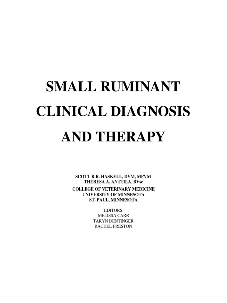 Small Ruminant Clinical Diagnosis and Therapy | PDF | Sepsis | Diseases ...