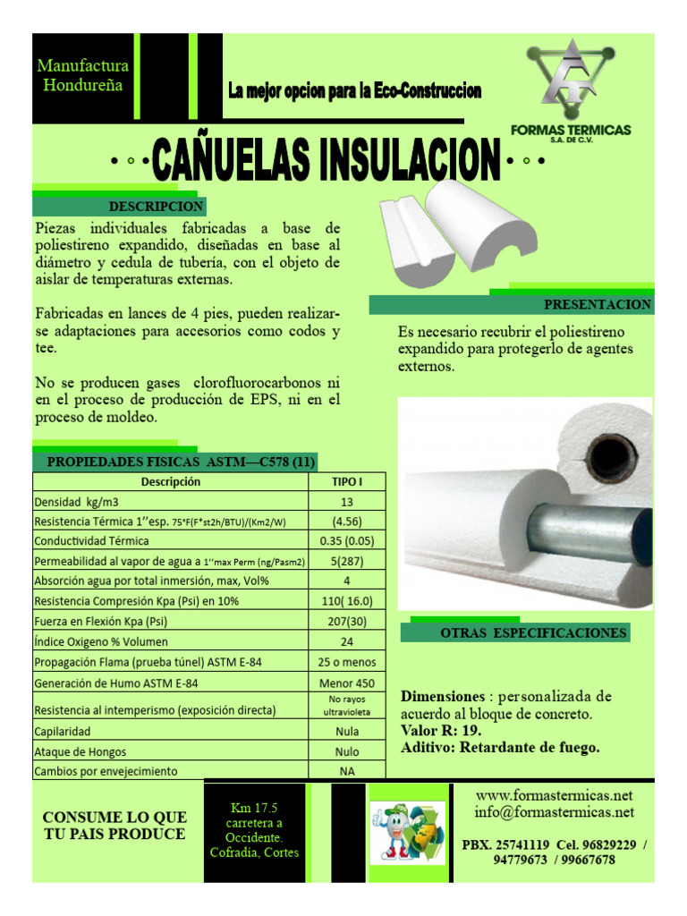 Especificaciones Aislamiento Tuberias Agua Helada - Formas Termicas ...