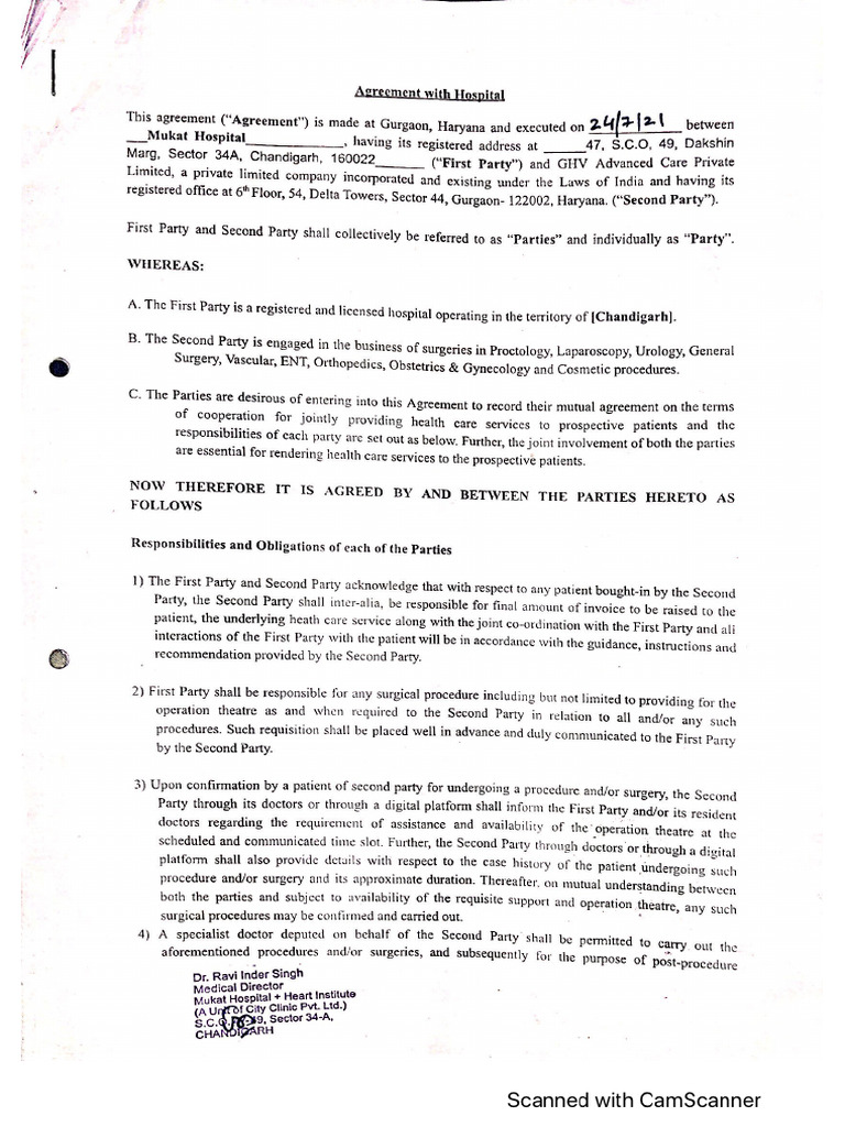 Mukat Hospital Agreement | PDF