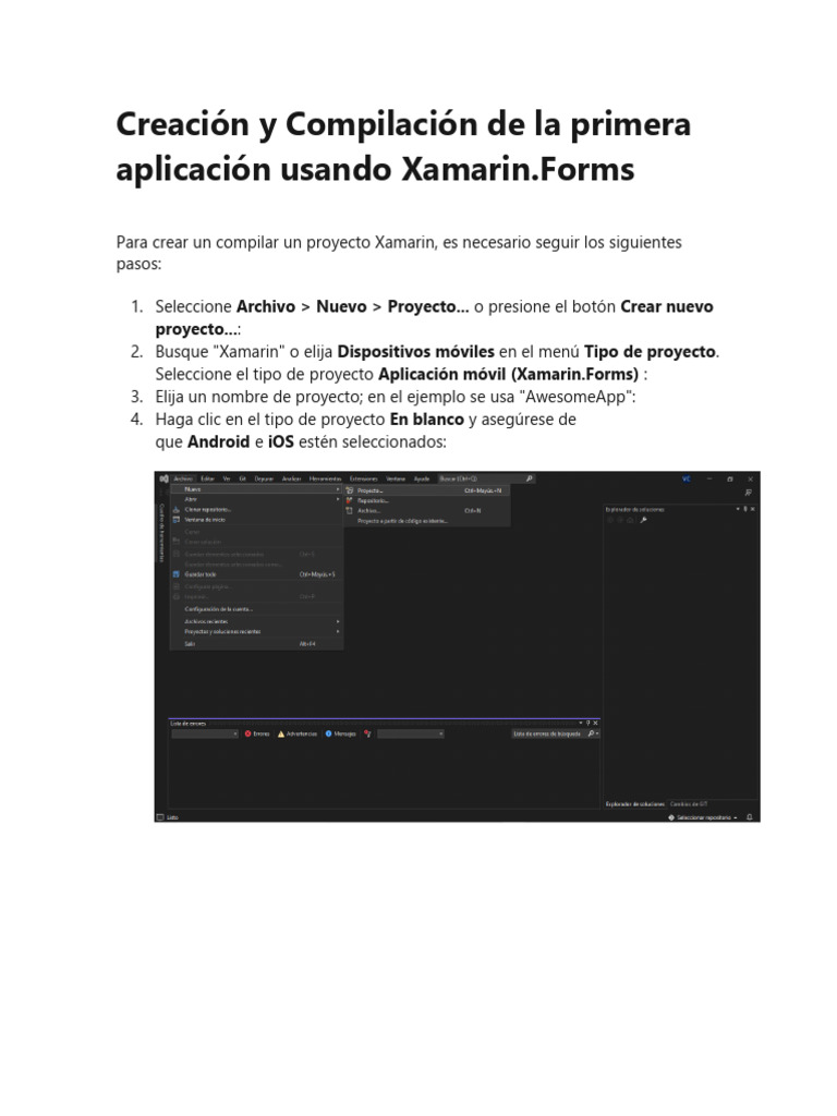 Creación y Compilación de La Primera Aplicación Usando Xamarin | PDF | Android (sistema ...