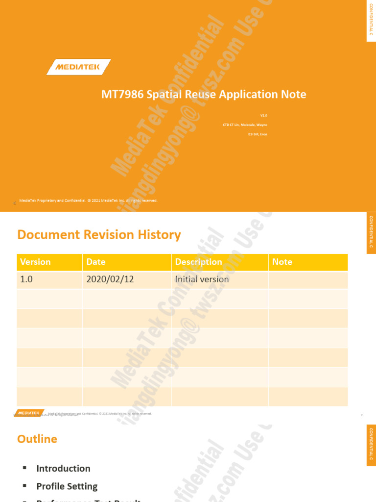 MT7986 Spatial Reuse User Guide | PDF | Computing | Computer Engineering
