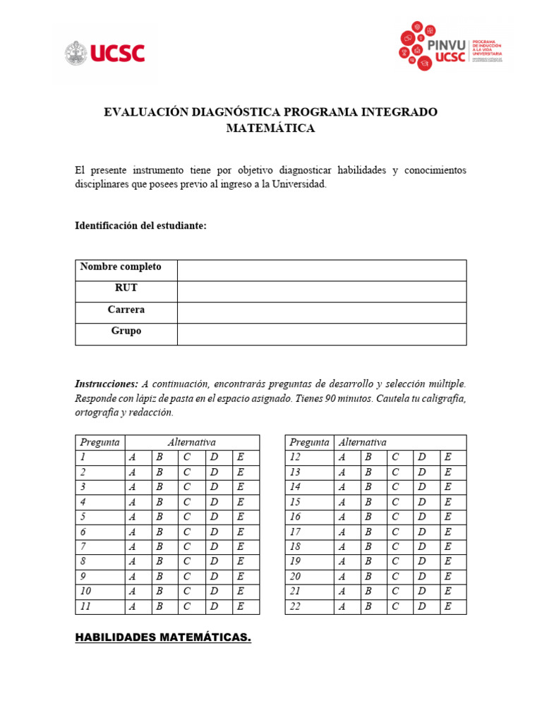 Evaluación Diagnóstica PINVU 2024 | PDF | Fahrenheit