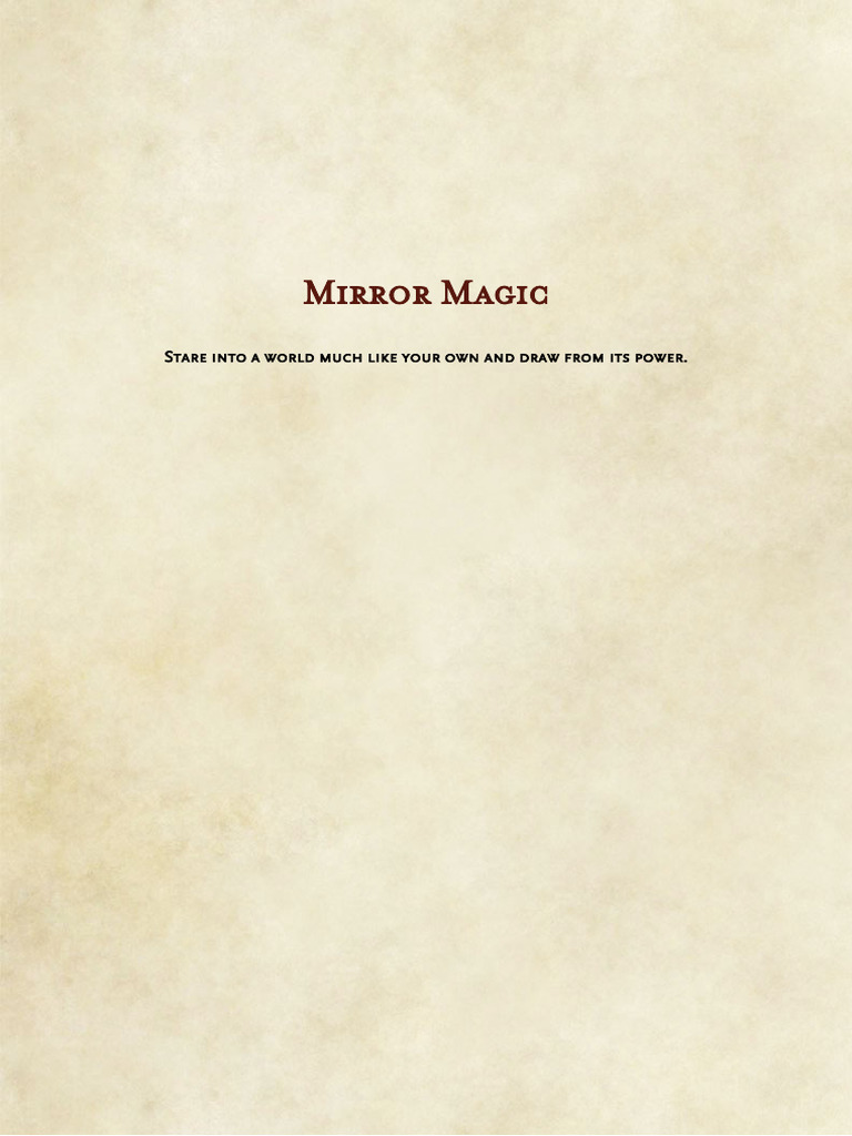 Mirror Magic | PDF | Magician (Fantasy)