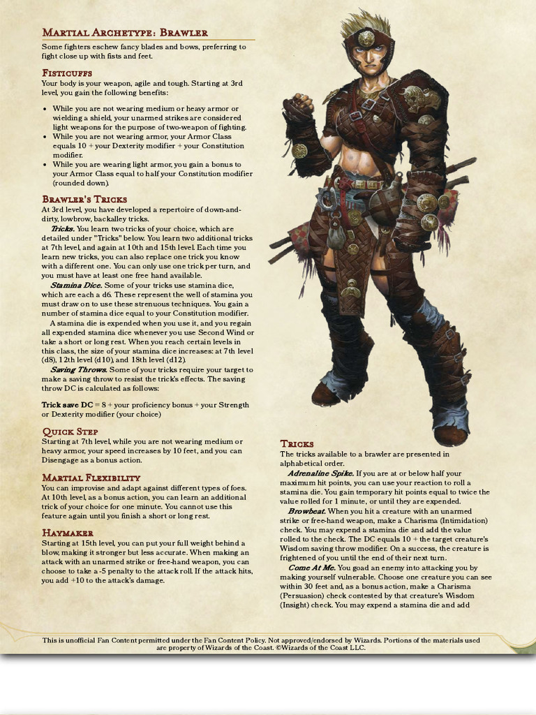 Martial Archetype_ Brawler _ GM Binder | PDF