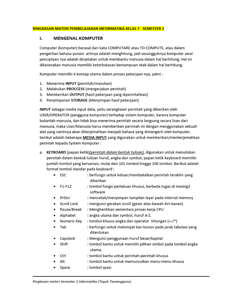 Ringkasan INFO S-2 (P.teguh) | PDF