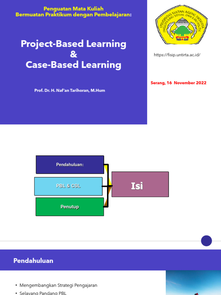 Project-Based Learning and Case-Based Learning - Prof Nafan - 2022 | PDF | Project Based ...