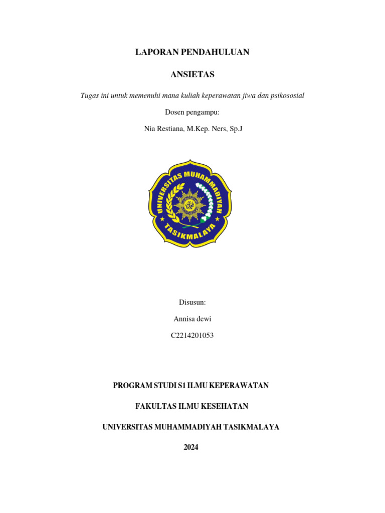 LP Ansietas | PDF | Pengembangan Diri