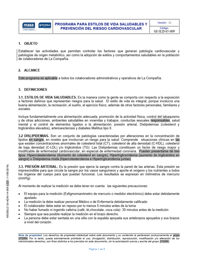 Programa para Estilos de Vida Saludables y Prevención Del Riesgo ...