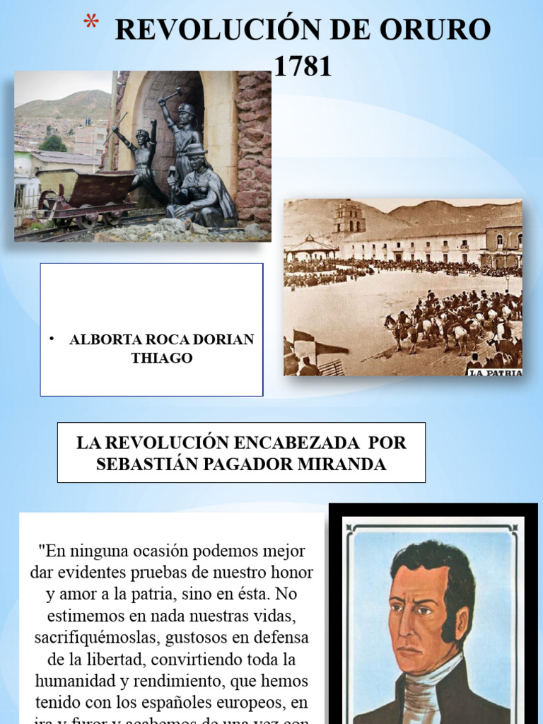Revolución de Oruro - Bolivia | PDF | Viajes y turismo | Clásicos