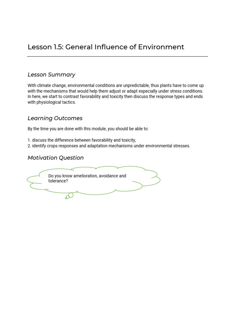 Lesson-1 5 | PDF | Stress (Biology) | Plants