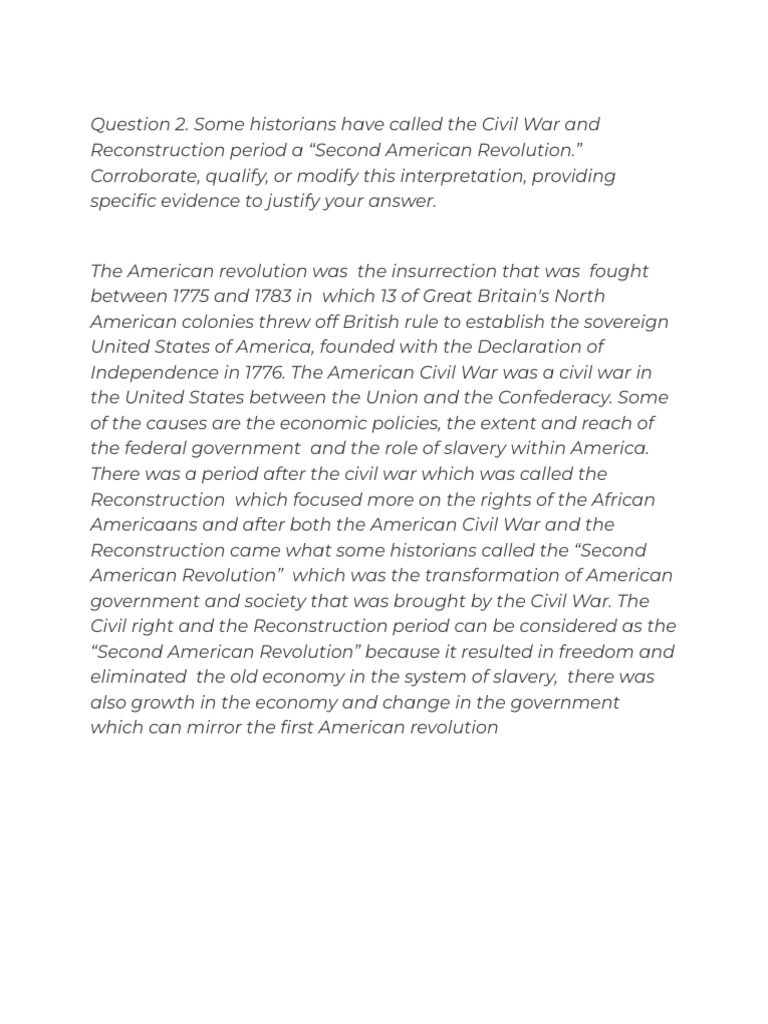 Second American Revolution.” | Download Free PDF | American Civil War ...