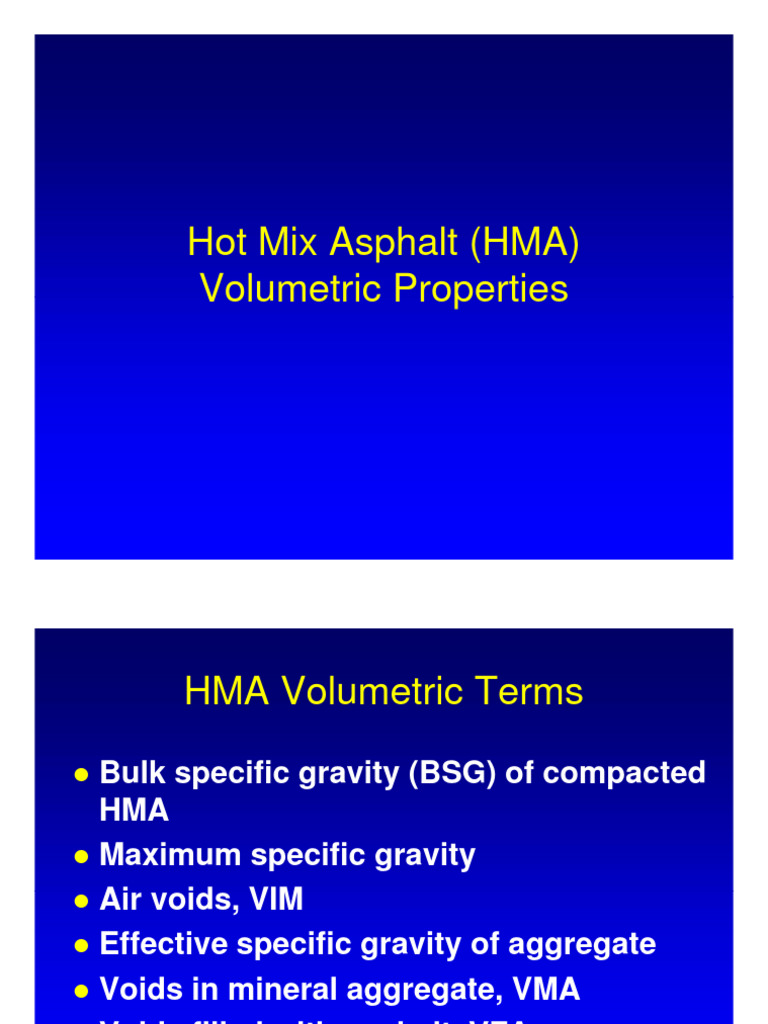 Banper - 8-9 Volumetric Properties of HMA | PDF | Applied And ...