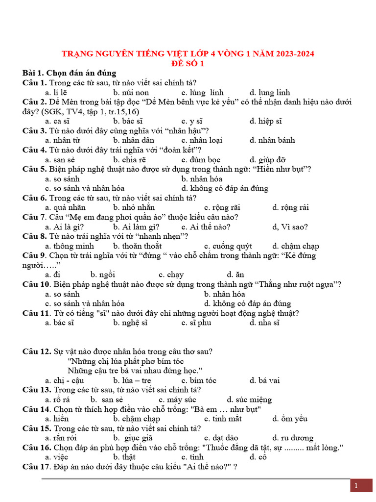 TNTV L P 4. Vòng 1 | PDF