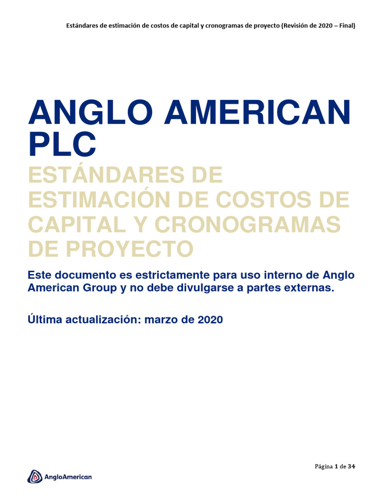 Capital Cost Estimating and Project Schedule Standard - Spanish | PDF ...