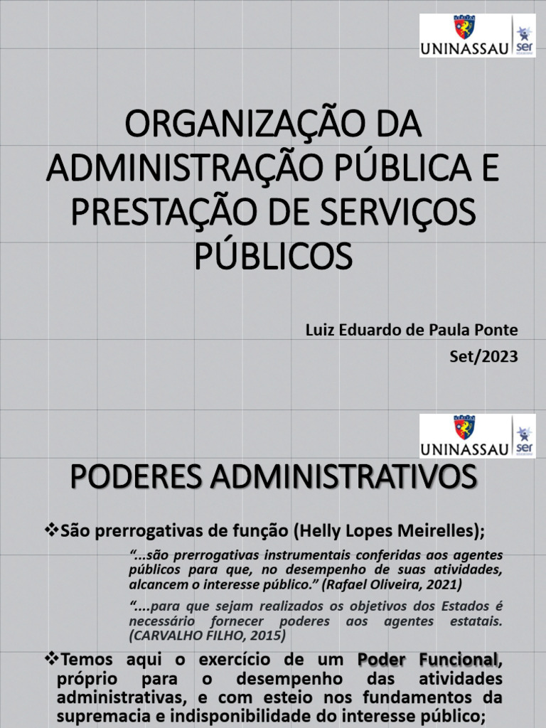 ADM I - Aula 05 - Poderes Administrativos Two | PDF | Poder Policial (Lei Constitucional dos ...