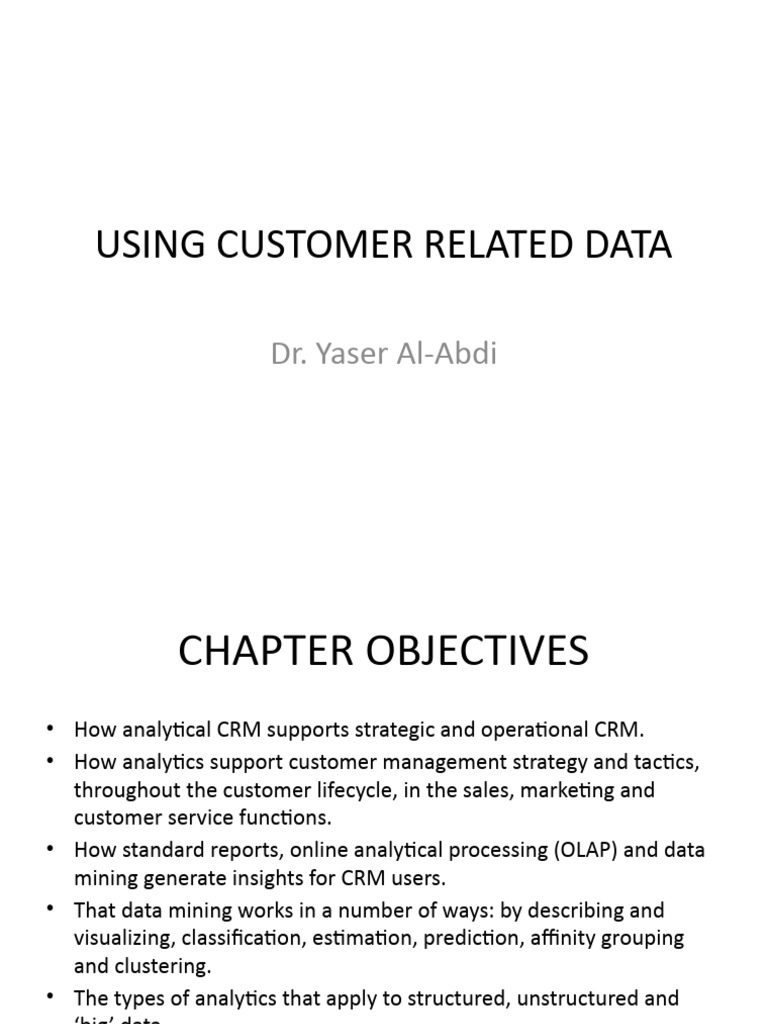 Chapter 12 - Using Customer Related Data | PDF | Level Of Measurement | Analytics