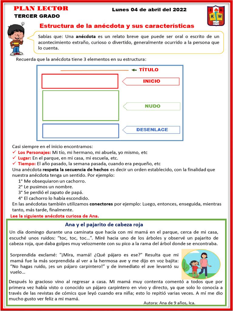 Ficha La Anecdota | PDF | Ficción general