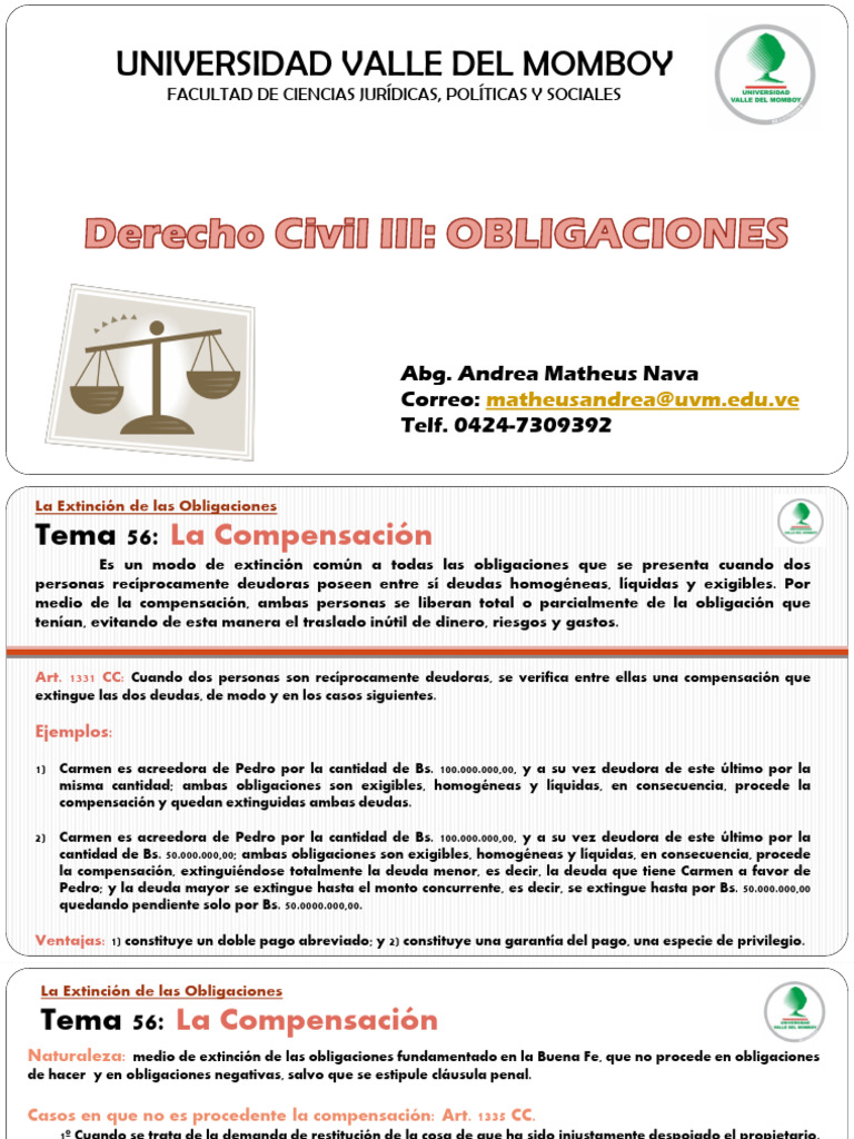Tema 56 La Compensacion-1 | PDF | Pagos
