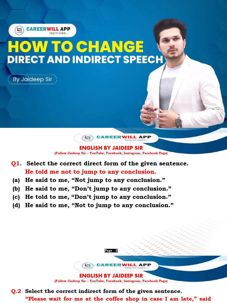 372185narration Change Practice - Crwill | PDF