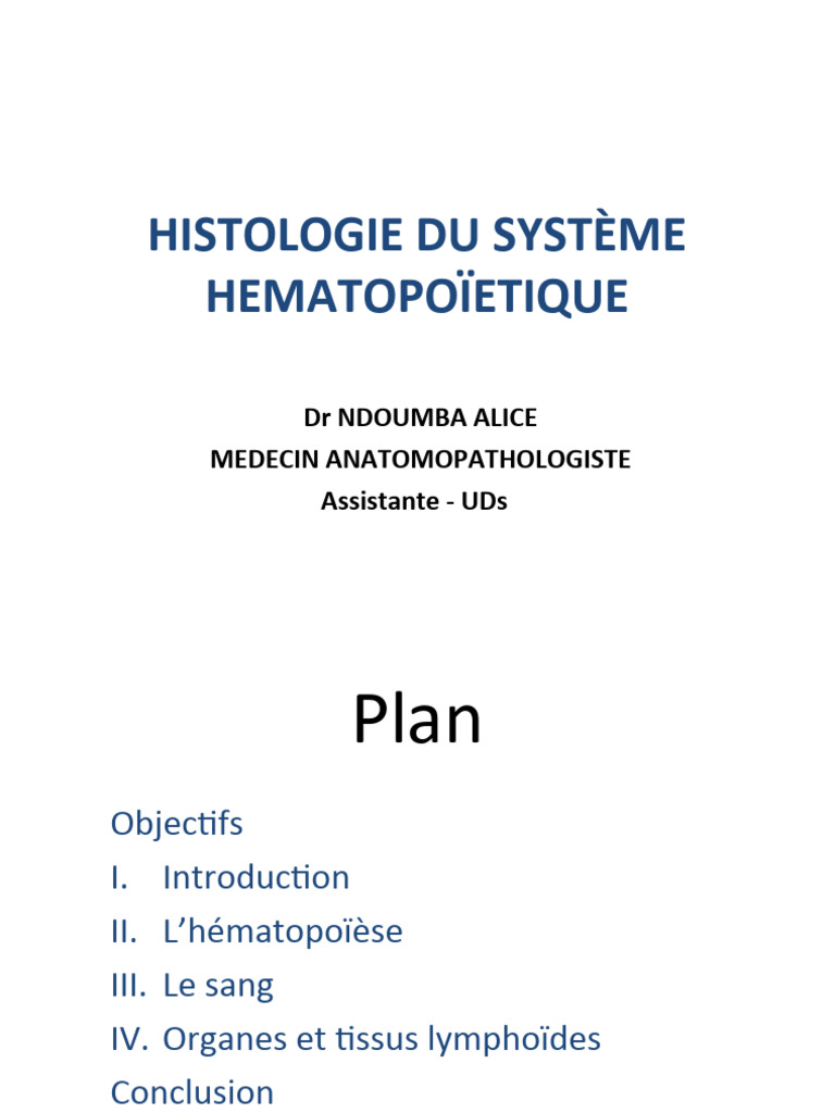 Histologie Systéme Hématopoiétique | PDF | Globule blanc | Thymus (anatomie)