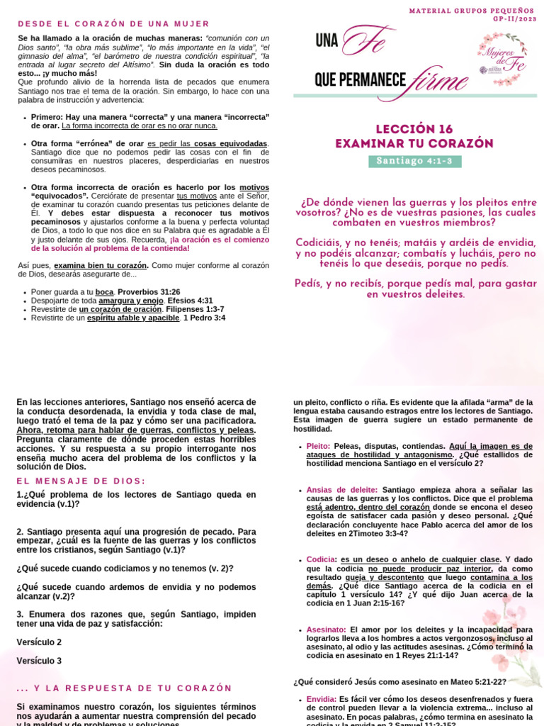 Tema 16 - Examinar Tu Corazón | PDF | Oración | Pecado
