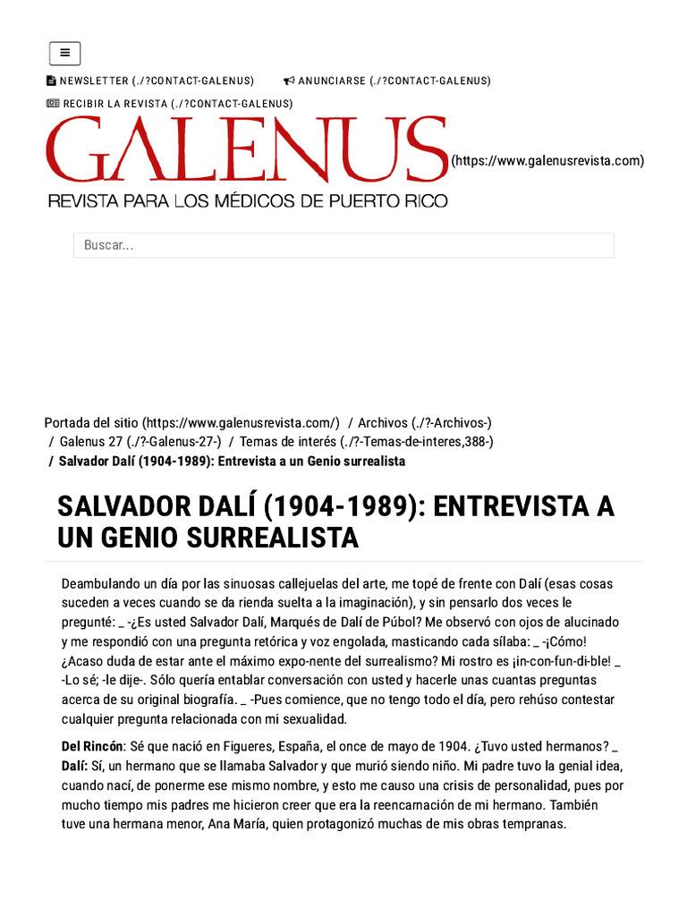 Entrevista a Salvador Dalí: Un Genio | PDF | Salvador Dalí | Surrealismo