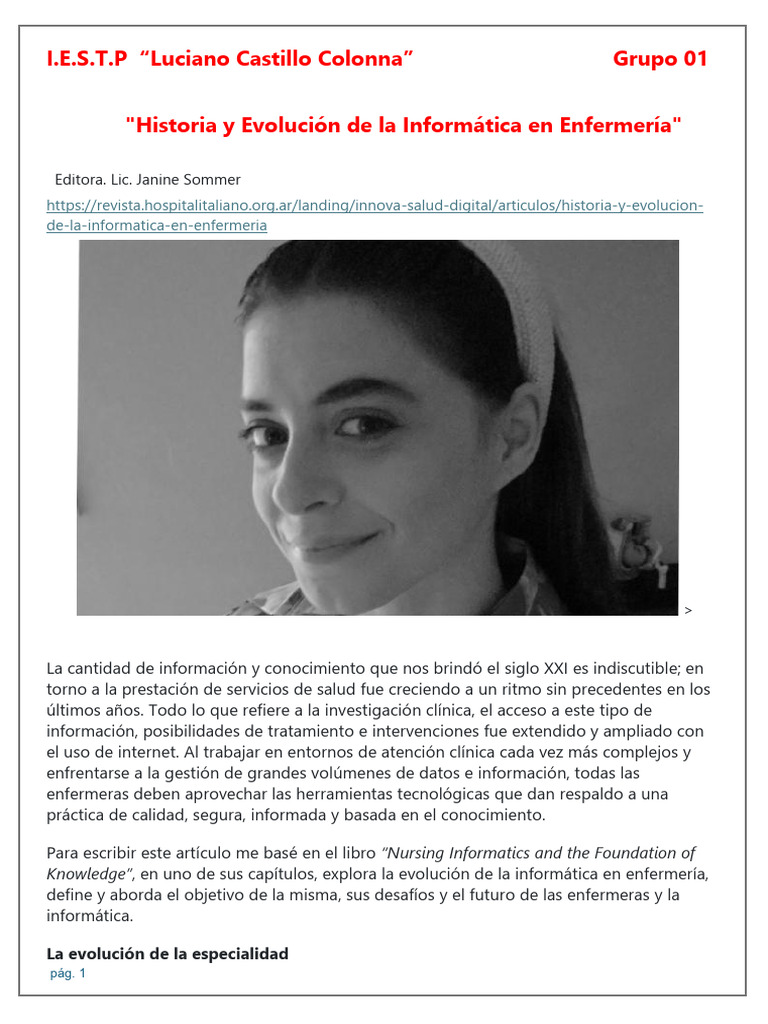 Historia y Evolución de La Informática en Enfermería | PDF | Enfermería | Informática