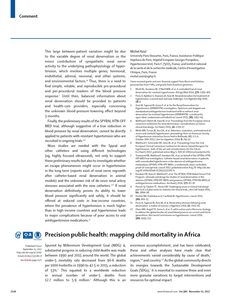 Precision Public Health Mapping Child Mortality I | PDF | Hypertension ...